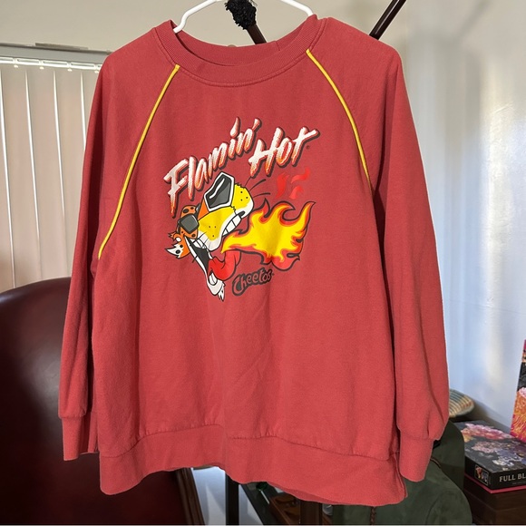 cheetos | Shirts | Cheetos Flamin Hot Sweatshirt Red Chester Cheetah ...